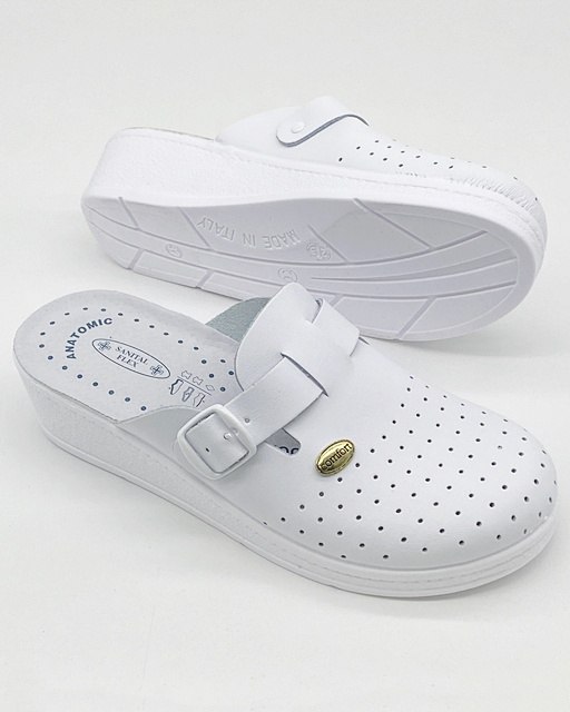 Buty medyczne damskie Sanital Flex 708 białe chodaki, tęgość G-H z ...